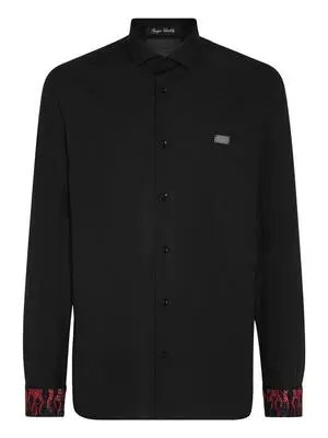 Philipp Plein Sugar Daddy Flame-trim Shirt - Black
