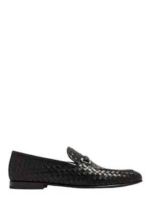BARRETT Woven Leather Loafers - Black