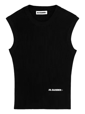 JIL SANDER Logo-print Vest Top - Black