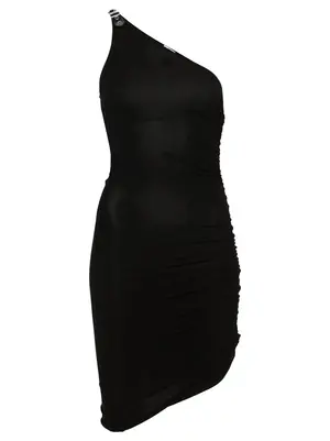 COURREGES Asymmetric Gathered Dress - Black