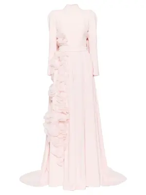 SAIID KOBEISY Organza-flowers Kaftan Jumpsuit - Pink