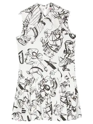 CHARLES JEFFREY Charles Jeffrey Loverboy Abstract-Print Pleated Mini Dress