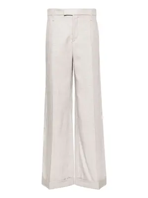Brunello Cucinelli Lurex Wide-leg Trousers - Grey