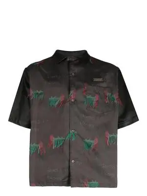 4SDESIGNS Graphic-print Short-sleeve Shirt - Brown