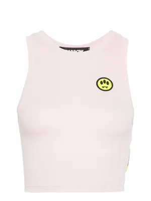 BARROW Logo-print Cropped Top - Pink