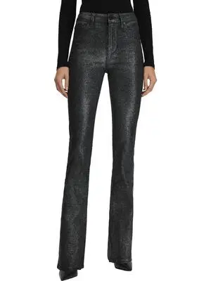 Paige Manhattan High-rise Trousers - Black/silver