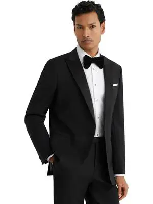 REISS Poker Peak Lapel Single-breasted Tuxedo Jacket Tailored-fit - Black