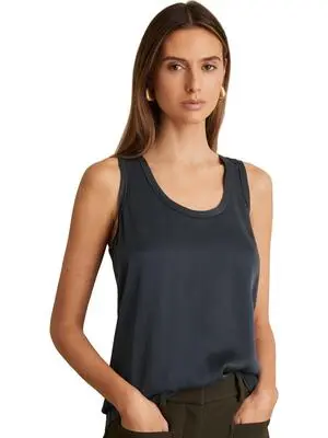 REISS Silk Blend Vest - Navy