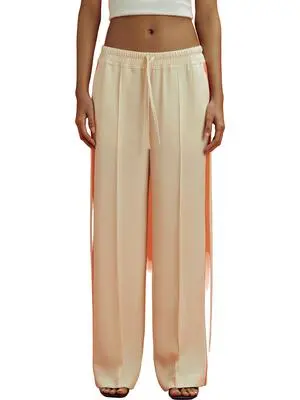 REISS X Mclaren F1 Team Side Stripe Drawstring Trousers - Off White/papaya