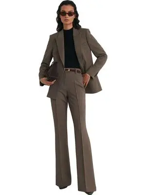 REISS Reiss Gabi Tall Flared Suit Trousers Black/neutral