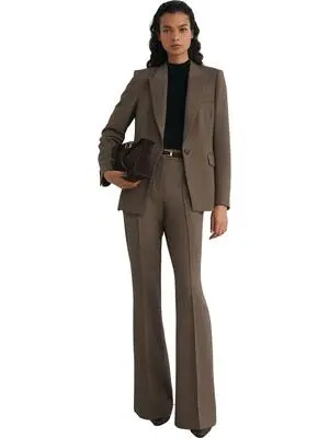 REISS REISS Gabi Petite Flared Suit Trousers Black/neutral