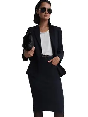 REISS Haisley Tailored Pencil Skirt - Navy