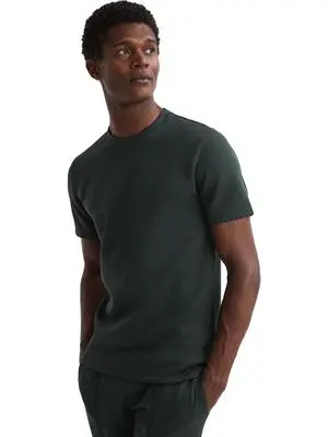 REISS Bradley Interlock Jersey Crew Neck T-shirt - Emerald