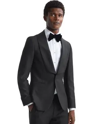 OSCAR JACOBSON Slim Fit Single Breasted Blazer - Black
