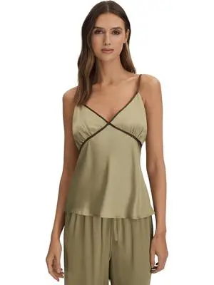 MAISON ESSENTIELE Maison Essentiele Silk Contrast Trim Cami