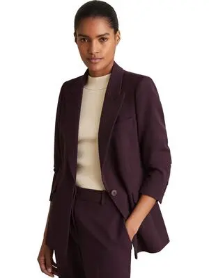 REISS Gabi Tailored Suit Blazer - Berry