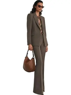REISS Gabi Petite Tailored Single Breasted Suit Blazer - Black/neutral