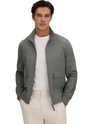 REISS Reiss Rufus Funnel Neck Jacket Green