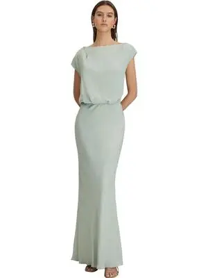 REISS Rupa Draped Maxi Dress - Sage