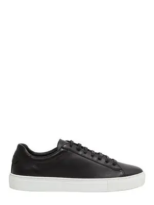 REISS Finley Leather Trainers - Black