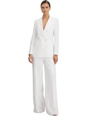 REISS Reiss Sienna Petite Double-Breasted Crepe Suit Blazer