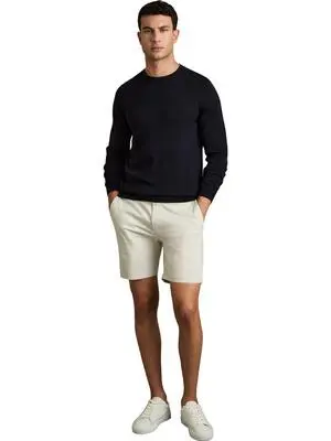 REISS Wicket Chino Shorts With Stretch - Chalk