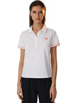 REISS F1 Team Mercerised Cotton Polo Shirt - White