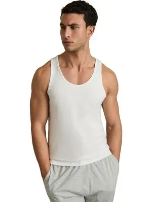 REISS Vinnie Cotton-stretch Vest - White