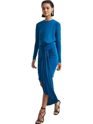 REISS Isadora Embellished Chain Mini Dress - Blue