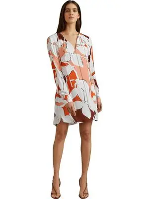 REISS Tanya Printed Mini Dress - Cream/red