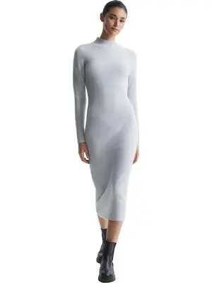 REISS Mara Knitted Bodycon Midi Dress - Grey