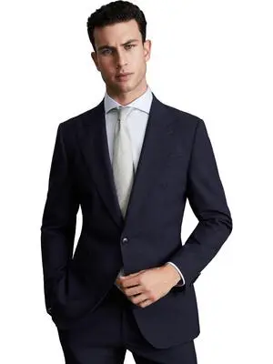 REISS Bold Slim Fit Wool Single Breasted Blazer - Navy