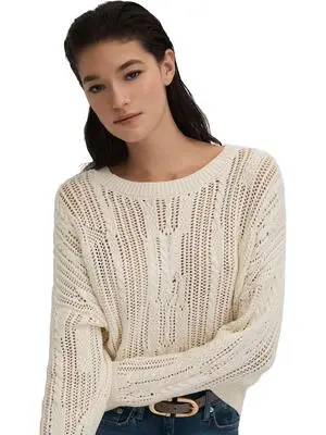 REISS Tanya Cotton-blend Jumper - Ivory