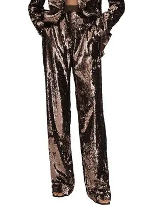 HALSTON Halston Sequin Wide-Leg Trousers