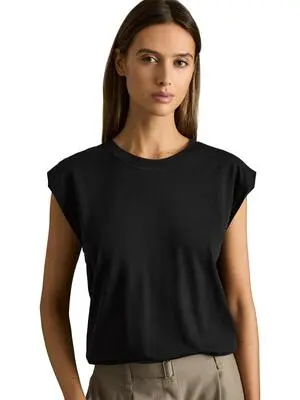 REISS Morgan Cotton T-shirt - Black