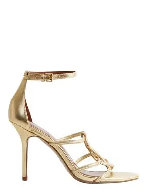 REISS Hallie Strappy Open-toe Heels - Gold