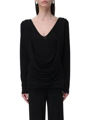 Alberta Ferretti Draped Long Sleeve Top - Black