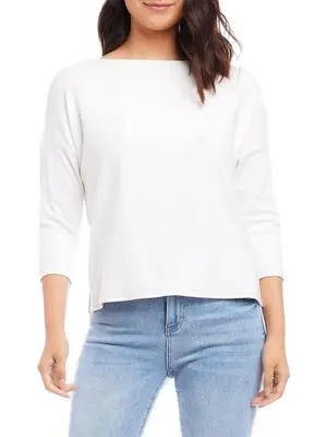 Karen Kane Knit Boatneck Top - Off White