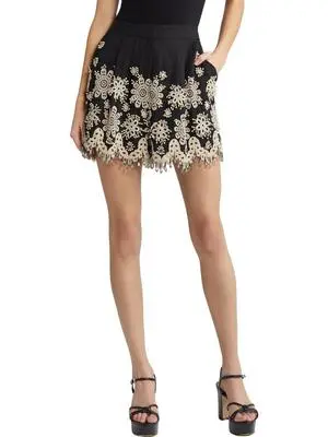 Kobi Halperin Annabel Embroidered Shorts - Black