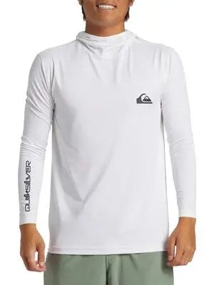 Quiksilver Everyday Surf Long Sleeve Hooded Rashguard - White