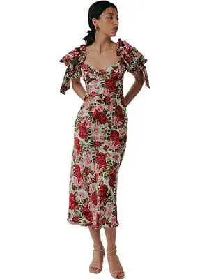SELKIE The Poet Printed Slip Dress - Roses Are Red