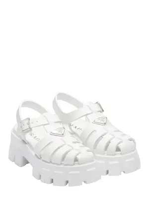 Prada Rubber Monolith Sandals - White