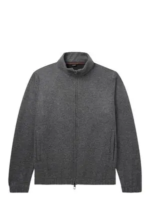 Loro Piana Cashmere-blend Zip-up Sweater - Gray