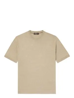 Loro Piana Silk And Linen-blend T-shirt - Neutrals