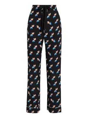 Diane Von Furstenberg Veronica Printed Pants - Black