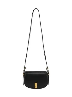 Polo Ralph Lauren Mini Id Leather Saddle Bag - Black