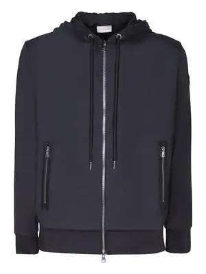 Moncler Knit And Nylon Cardigan - Black