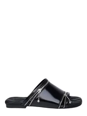 Burberry Leather Slippers - Black