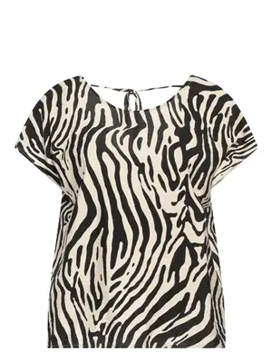 JACQUELINE DE YONG Woven Zebra-print Top - White