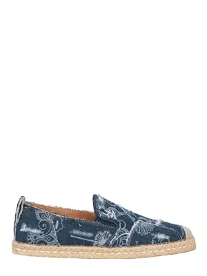 Hogan Denim Floral Espadrilles - Blue